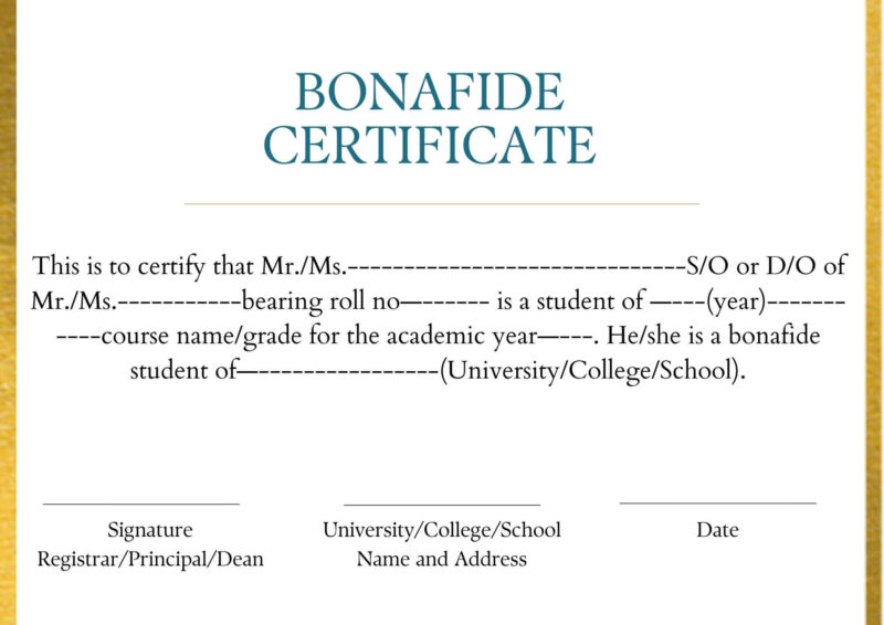Bonafide Certificate: Meaning, Application, Uses, And Format - GIIS ...